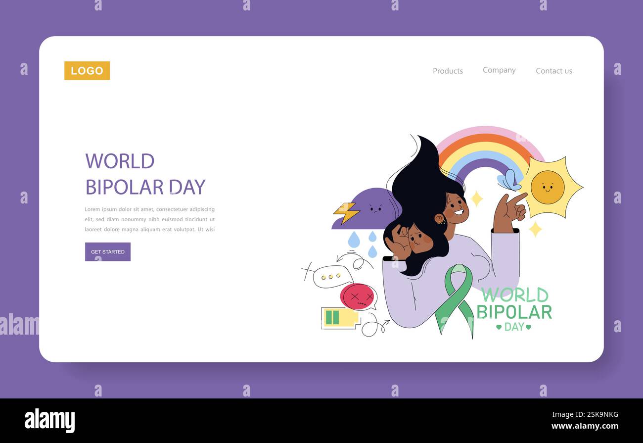 World Bipolar Day concept. An illustration highlighting awareness with ...