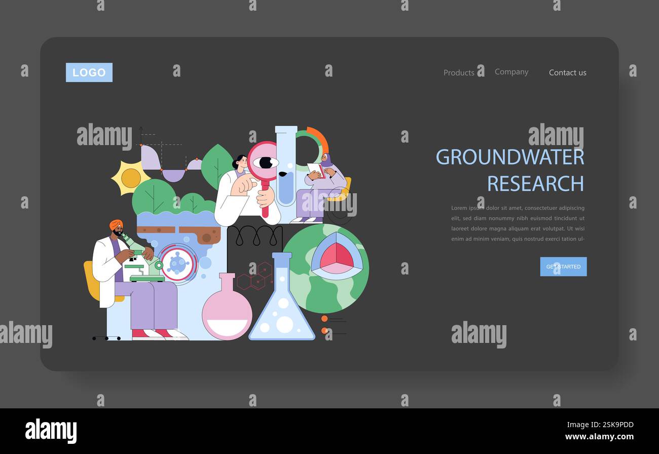 Groundwater Research concept. Exploration and analysis of groundwater ...