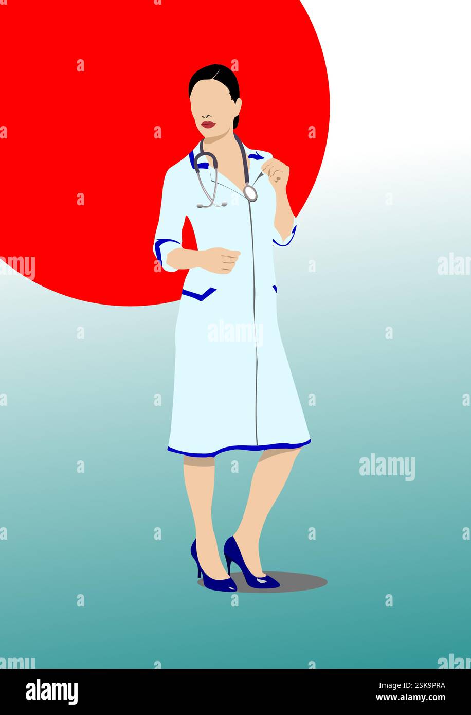Medical doctor. Colored Vector hand drawn illustration Stock Vector ...