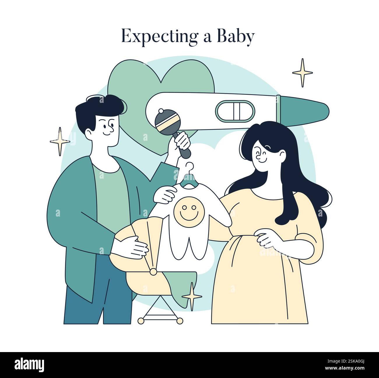Family Planning concept. A joyful couple prepares for a new arrival ...