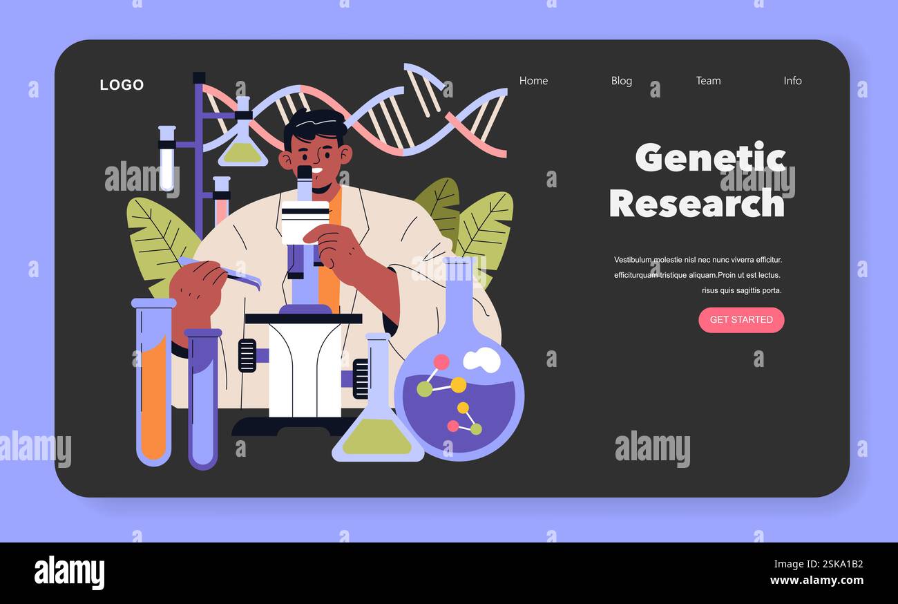 Biohacking concept. A scientist analyzes DNA structures with a ...
