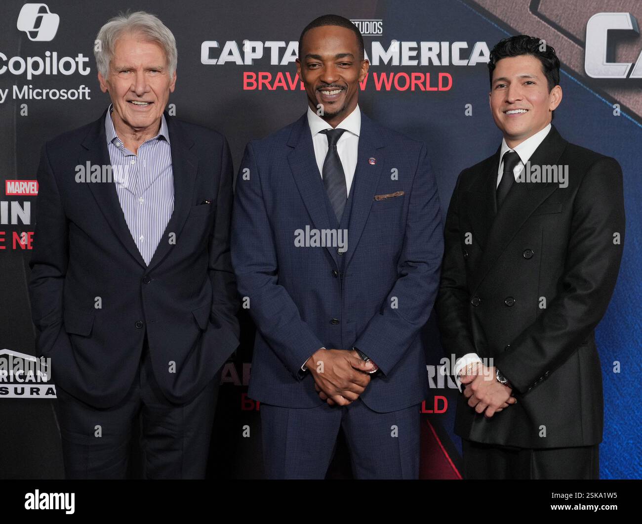 Los Angeles, USA. 11th Feb, 2025. (L-R) Harrison Ford, Anthony Mackie ...