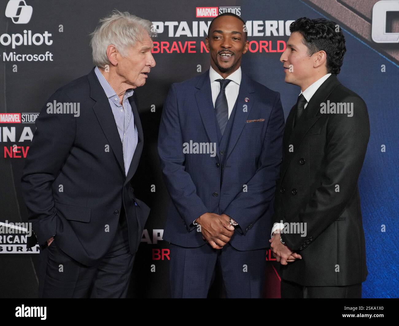 Los Angeles, USA. 11th Feb, 2025. (L-R) Harrison Ford, Anthony Mackie ...