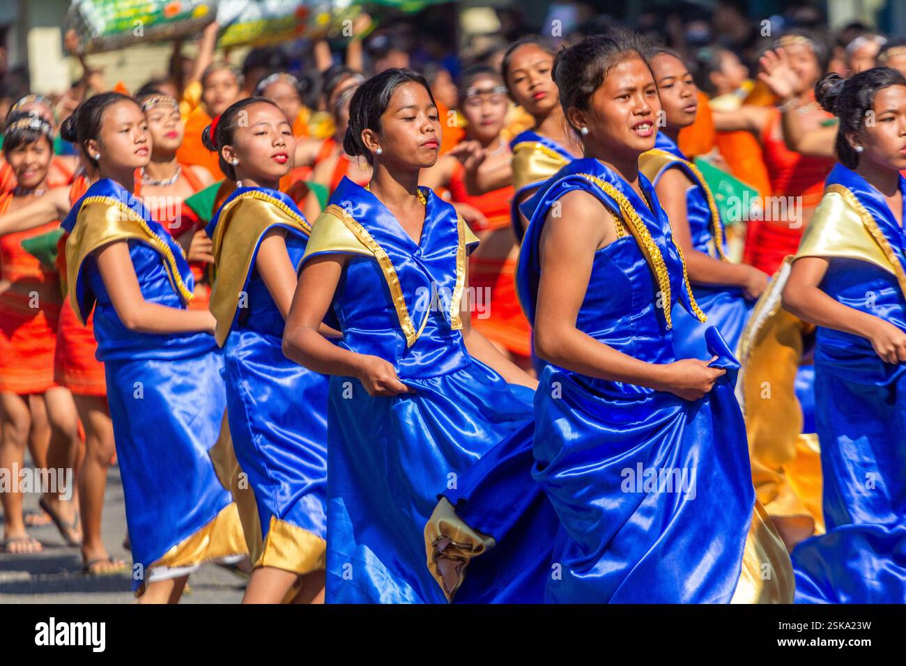 Festival dancers perform during the street dancing at the Abrenian ...