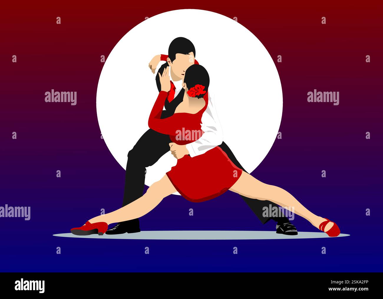 Brazilian rumba dancers. 3d vector hand draw color illustration Stock ...