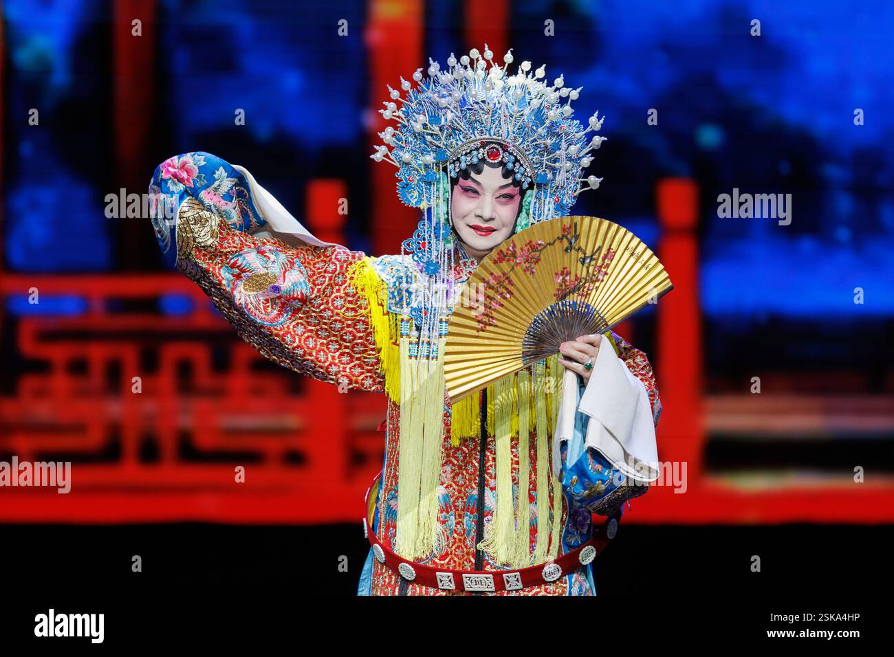 Rio De Janeiro, Brazil. 10th Feb, 2025. An artist from China Railway Art Troupe performs a ...