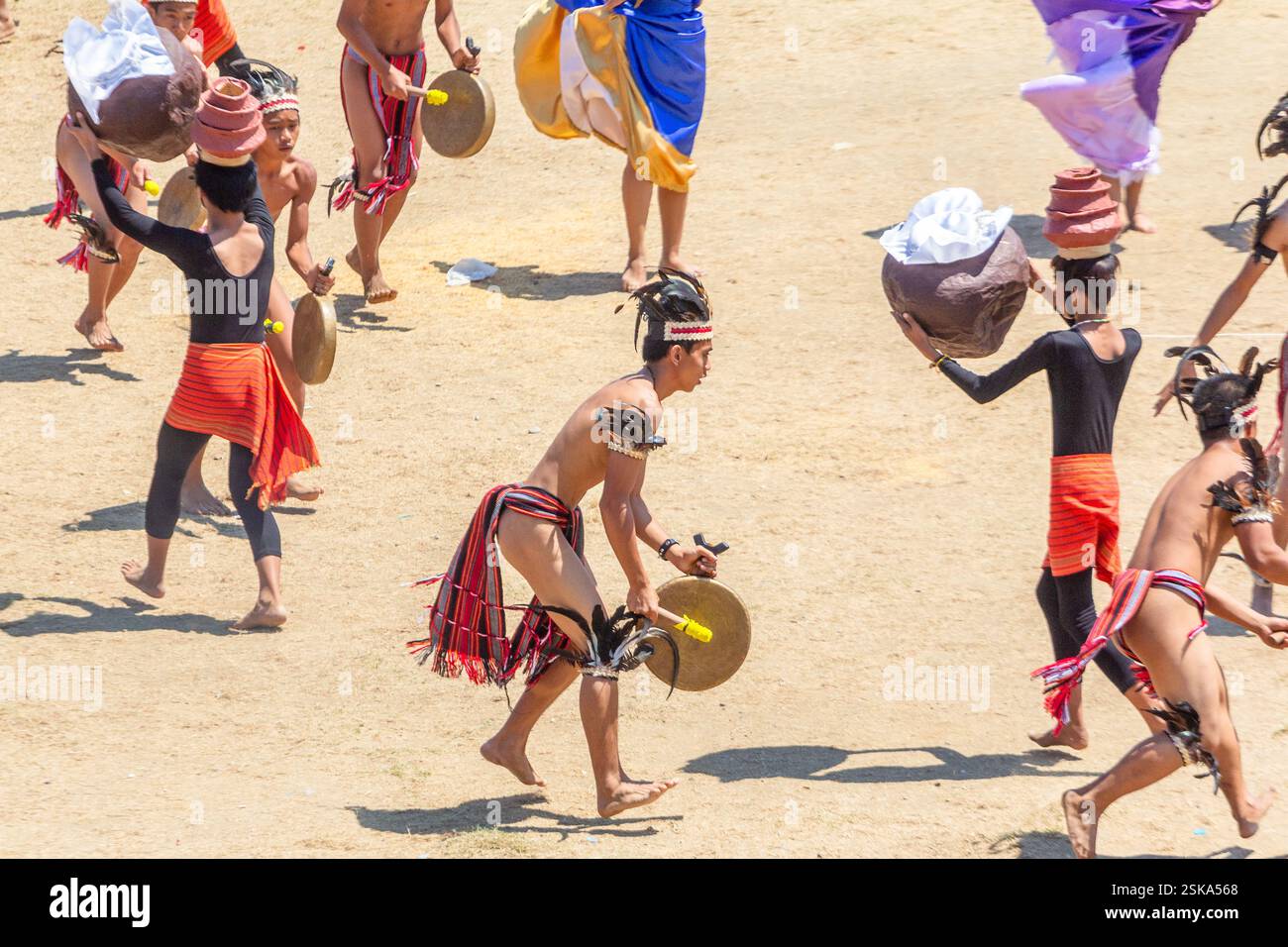 Festival dancers perform during the street dancing at the Abrenian ...
