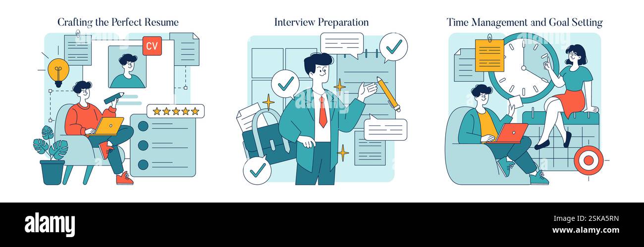 Career success steps illustrated. The process includes crafting an ...