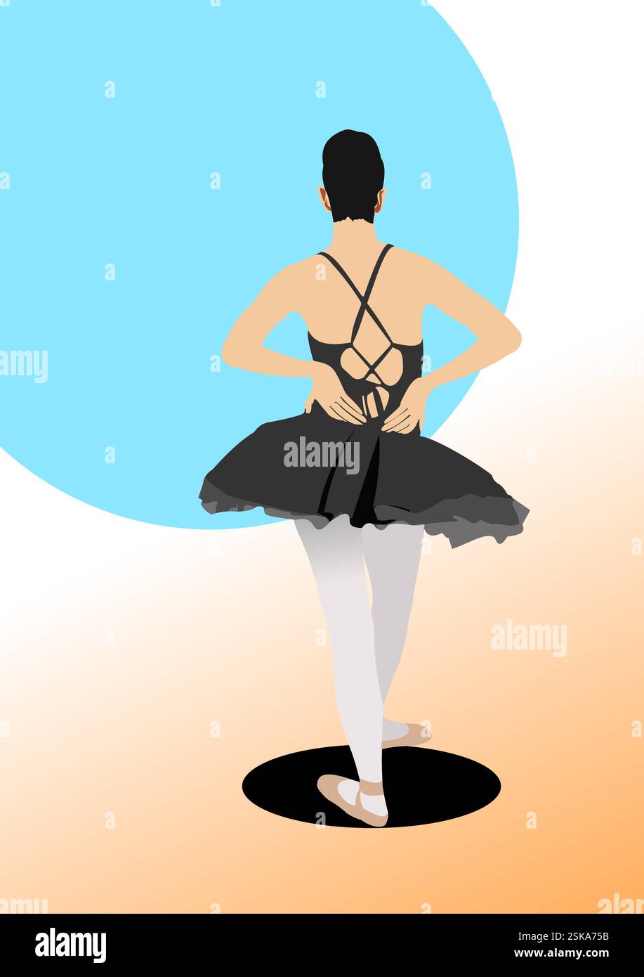 Classical ballet dancer. Color vector hand drawn illustration Stock ...