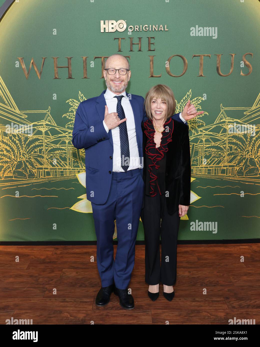 Los Angeles, USA. 11th Feb, 2025. Mark Kamine and Tana Kamine arrives ...