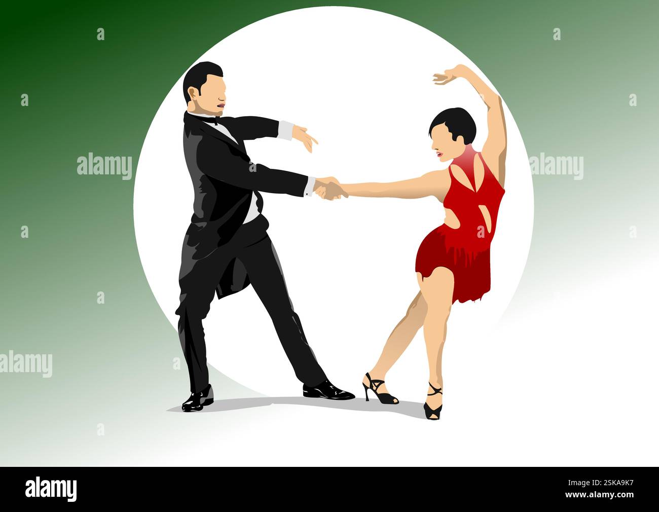 Brazilian rumba dancers. 3d vector hand draw color illustration Stock ...