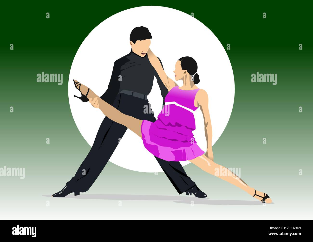 Brazilian rumba dancers. 3d vector hand draw color illustration Stock ...