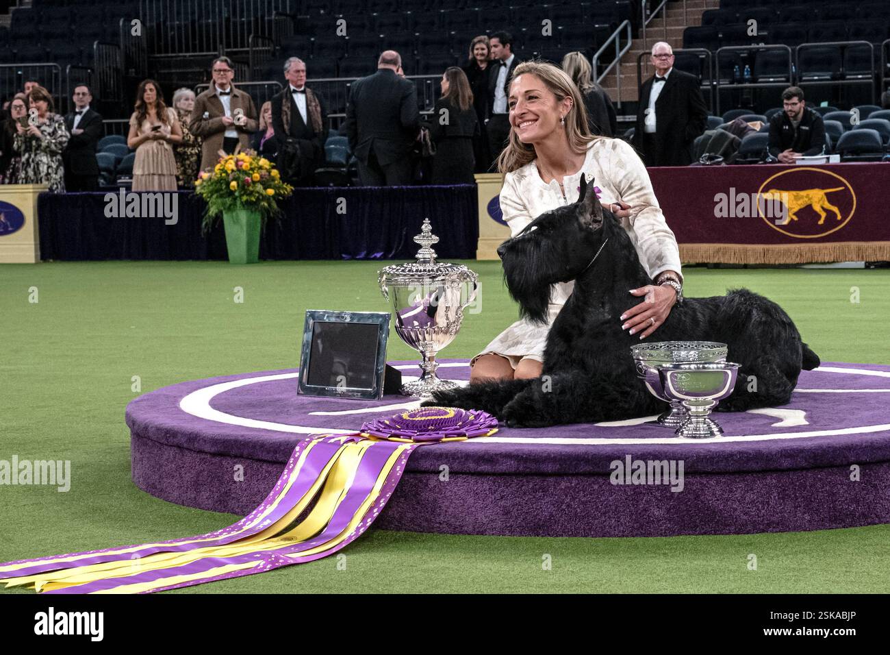 Monty, the Giant Schnauzer wins Best in Show with handler Kate Bernadin ...