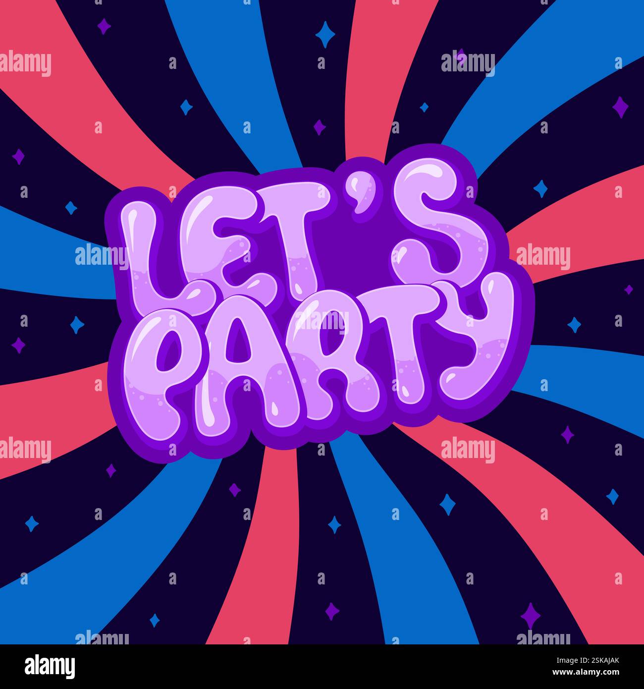 Lets party lettering celebrating an invitation to a festive event Stock ...