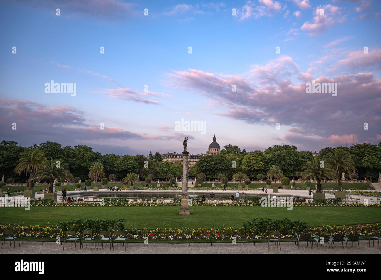 Sunset Over the Lush Greenery of Jardin du Luxembourg - Paris, France ...