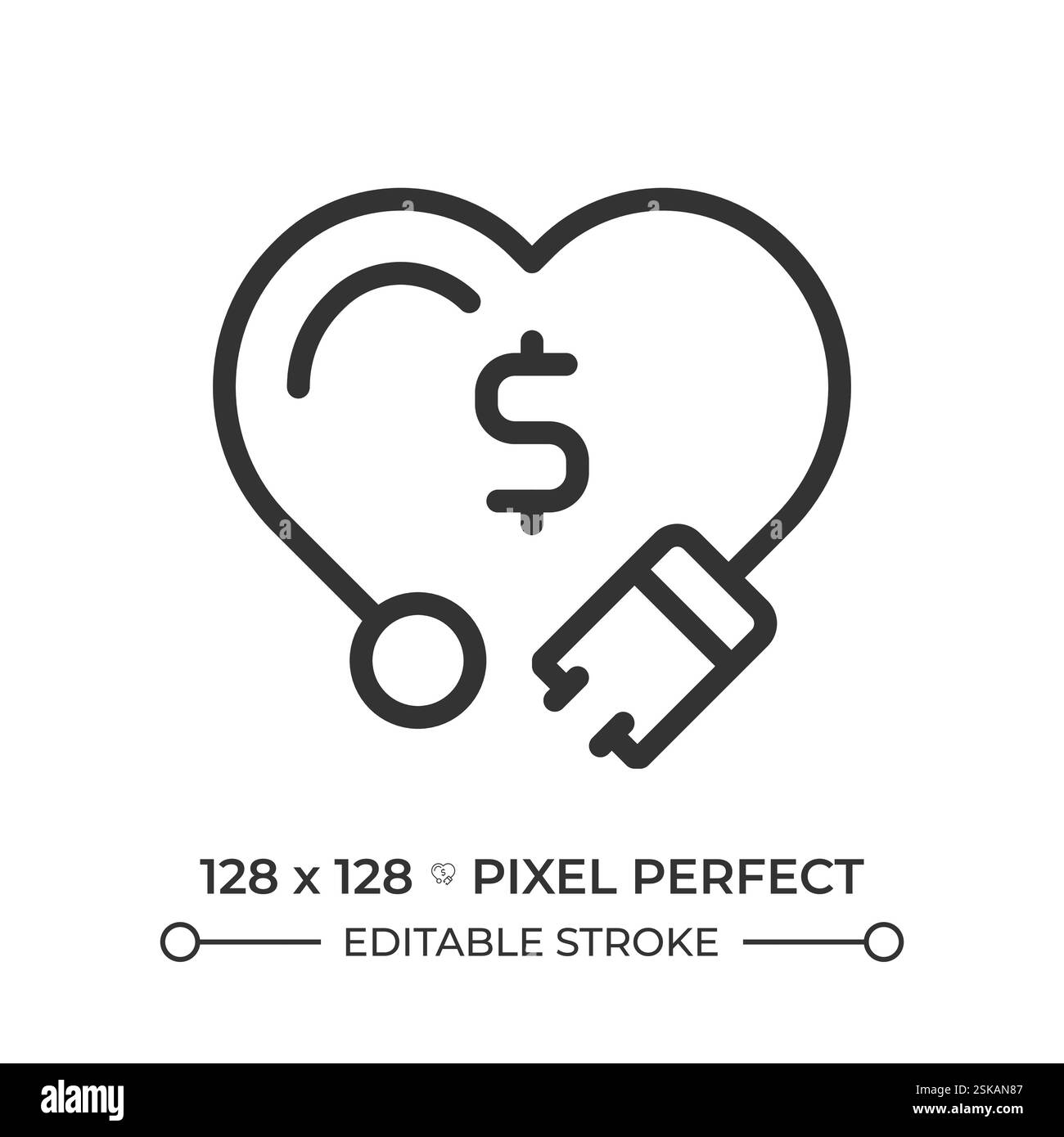 Medical expenses pixel perfect linear icon Stock Vector Image & Art - Alamy