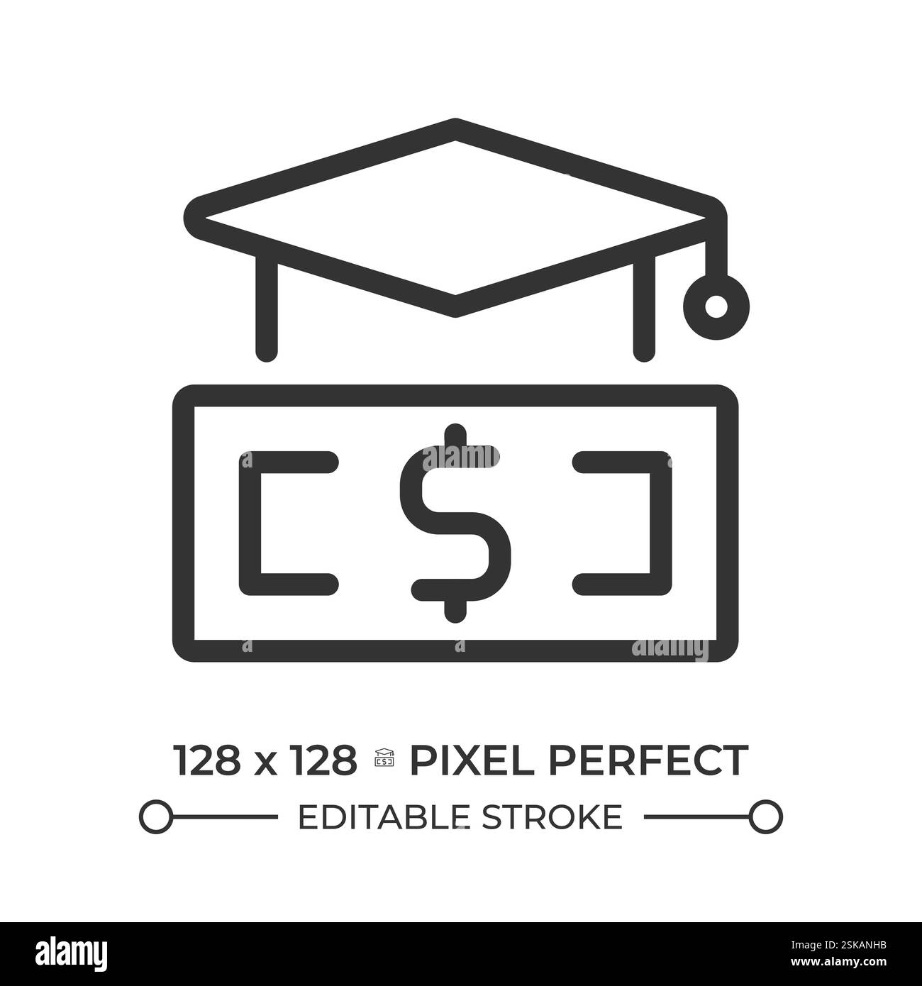 Financial literacy pixel perfect linear icon Stock Vector Image & Art ...