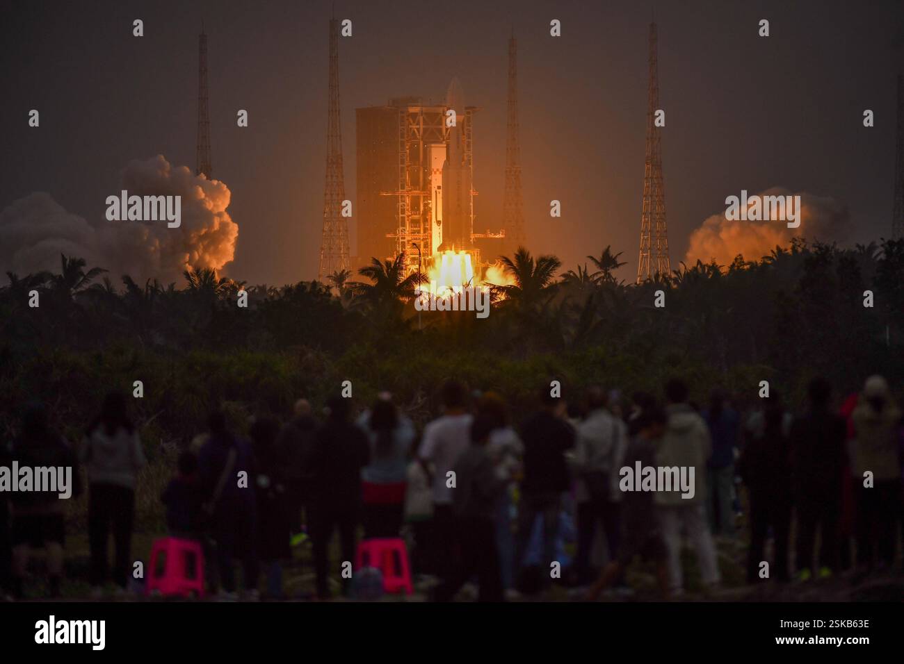 Wenchang,China.11th February 2025. The Long March 8A carrying a second ...