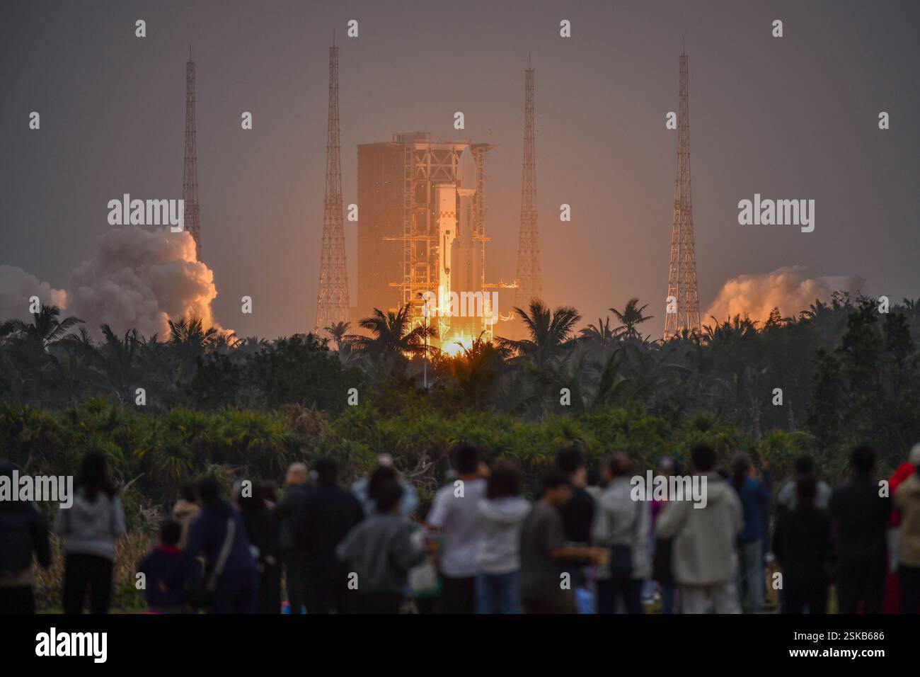Wenchang,China.11th February 2025. The Long March 8A carrying a second ...