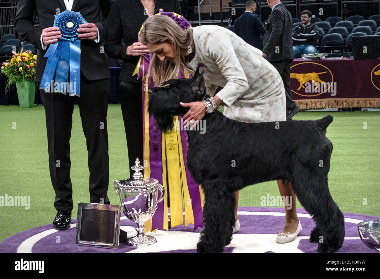 Monty, the Giant Schnauzer wins Best in Show with handler Kate Bernadin ...