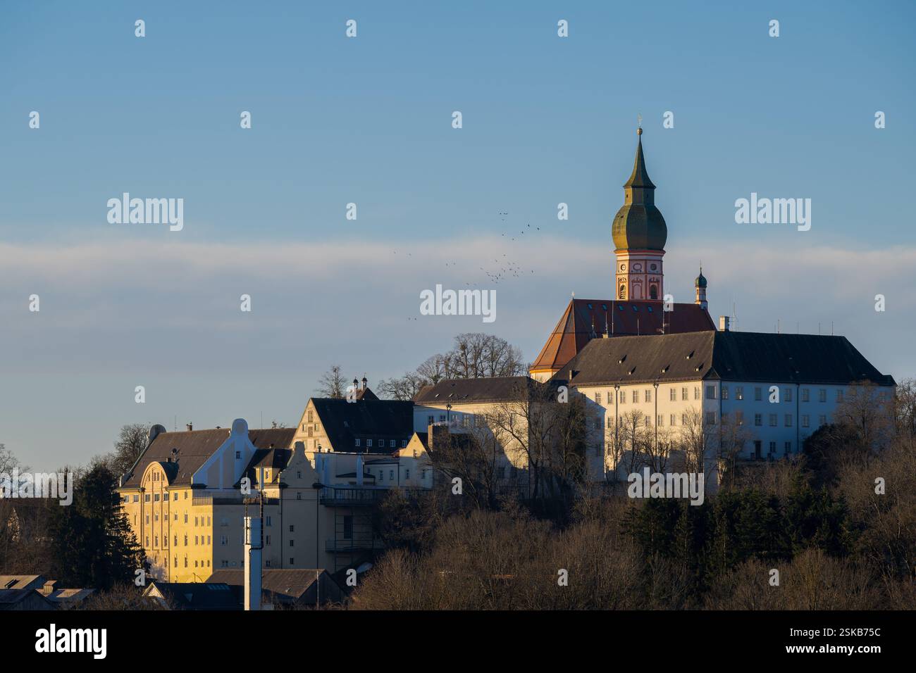 Monastery Andechs and Bavarian Alps with Zugspitze, highest mountain in ...