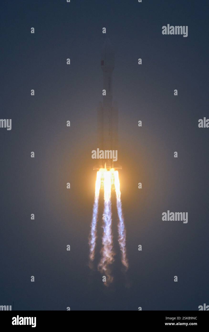 Wenchang,China.11th February 2025. The Long March 8A carrying a second ...