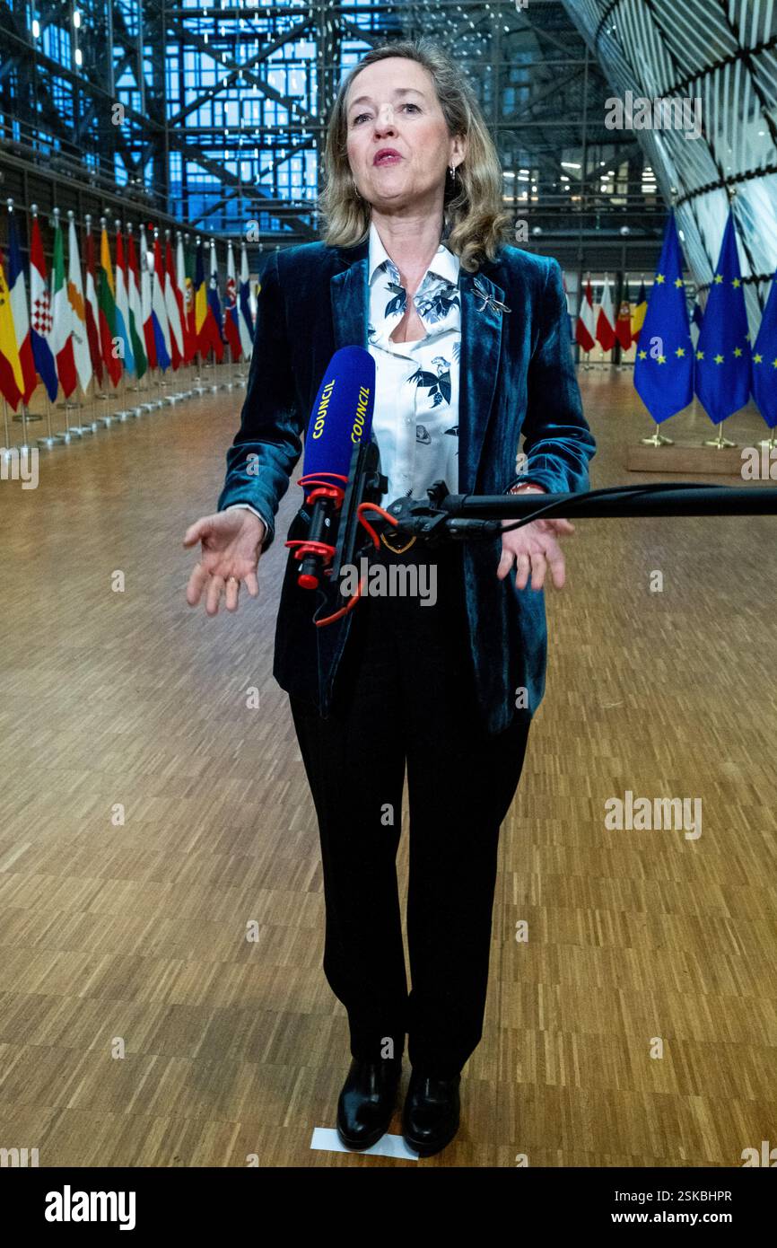 President of the European Investment Bank (EIB) Nadia CALVINO during ...