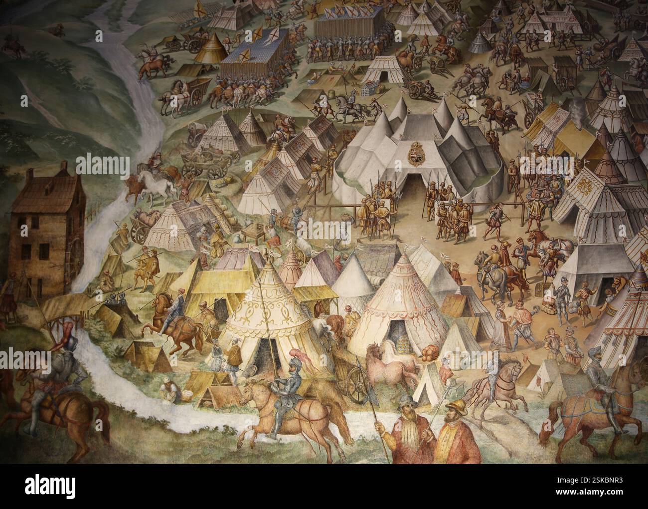 Spain. Room of the battles. Monastery of El Escorial. Battle of Saint ...