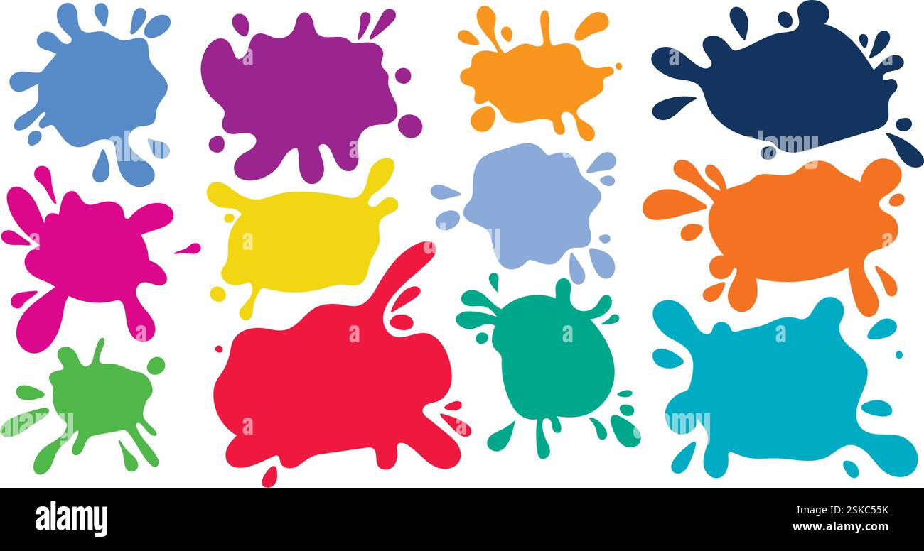 Splashes and stain color set vector graphics Stock Vector Image & Art ...