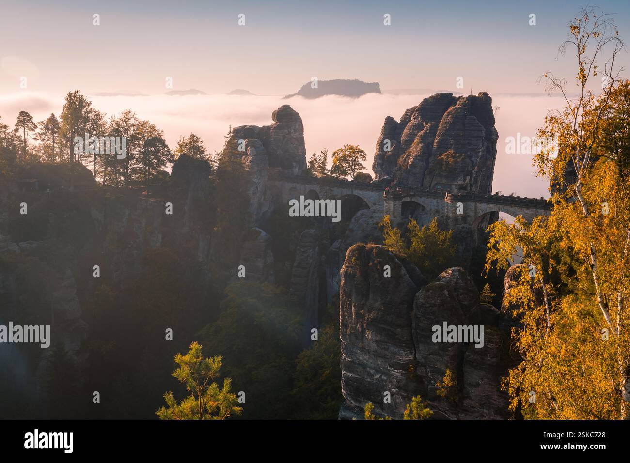 Bastei, Bastei Bridge in Germnay Stock Photo - Alamy