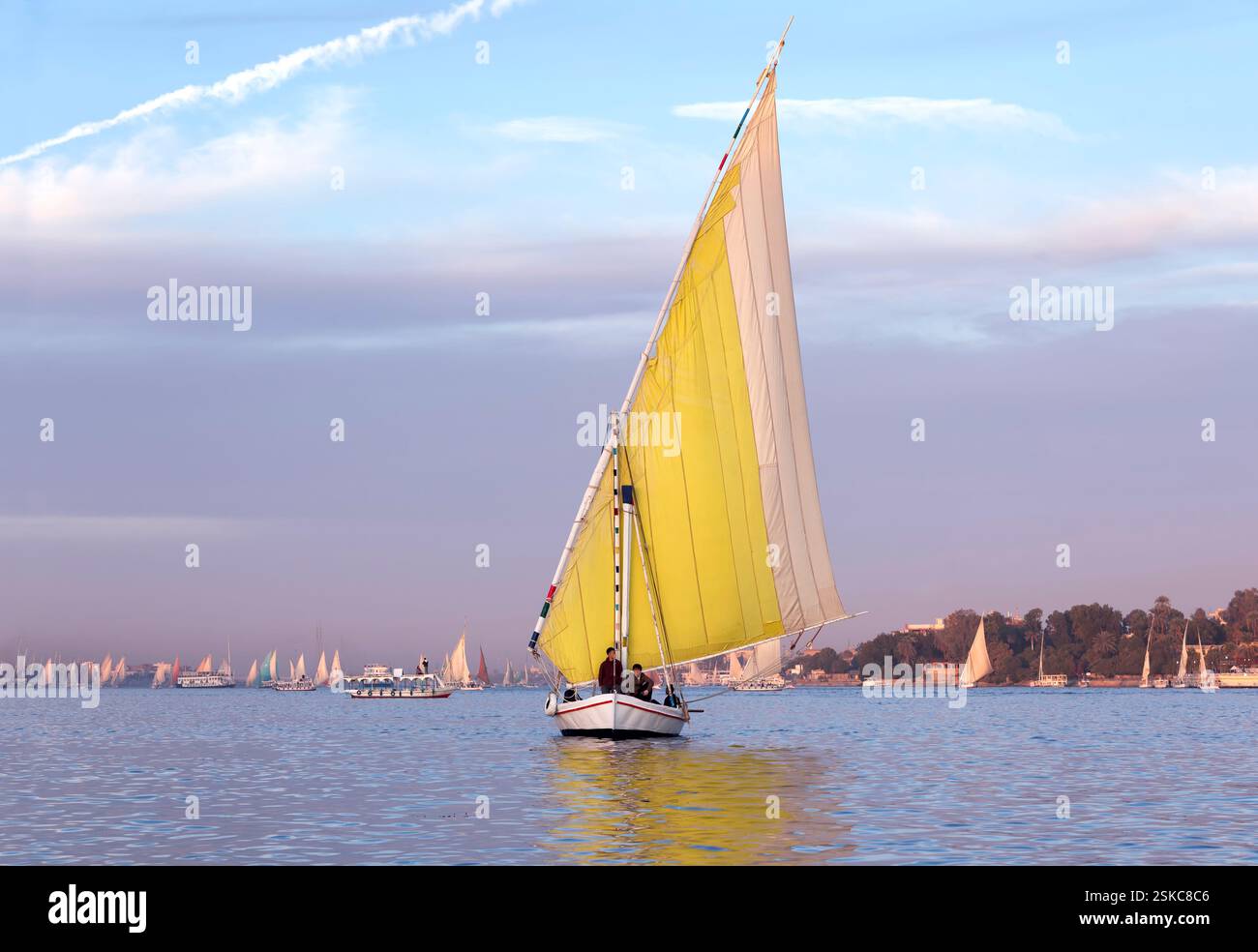 =Traditional egyptian sailing boat (felucca) on the Nile river, Egypt ...
