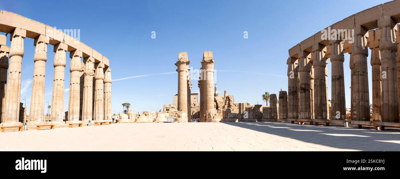 Luxor Temple pillars, beautiful panorama, Egypt Stock Photo - Alamy