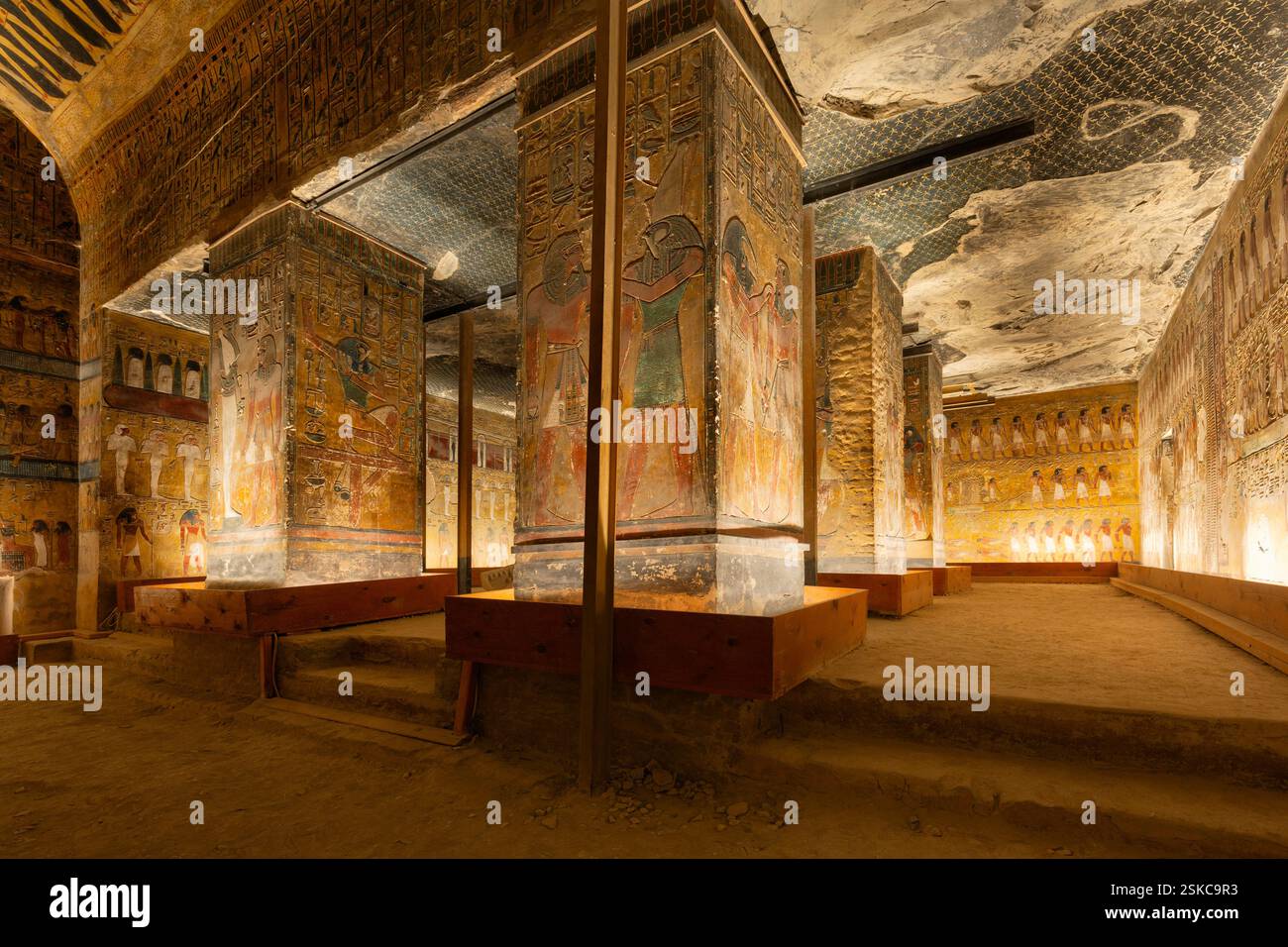 Interior view of the painted ceiling in the ancient tomb of Seti , Tomb ...