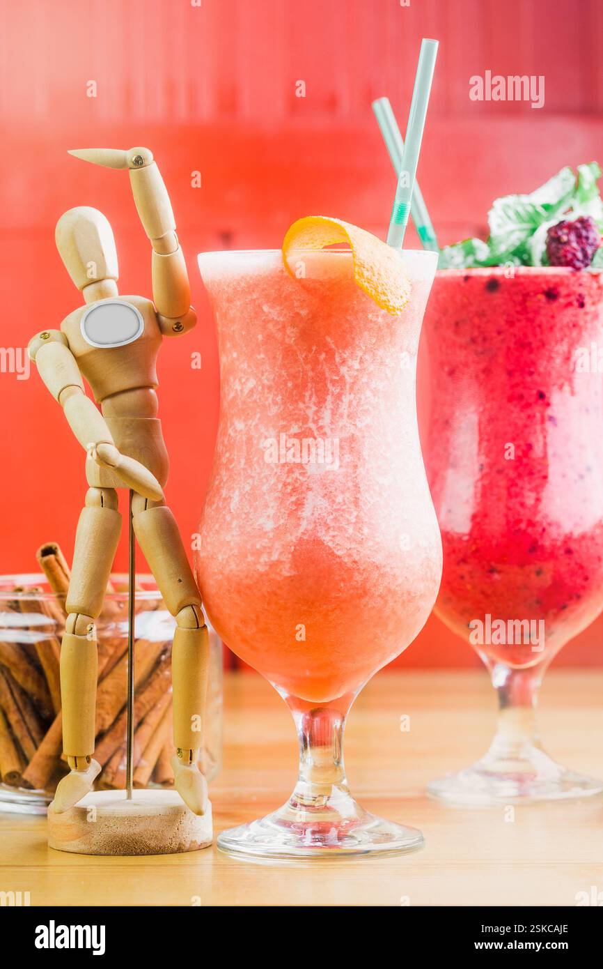 Colorful cocktails serve as a vibrant centerpiece for a cheerful ...