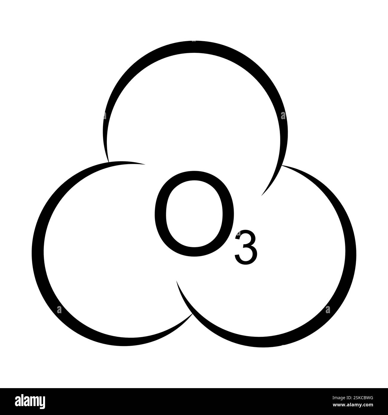 Black line drawing ozone molecule symbol O3 Stock Vector Image & Art - Alamy