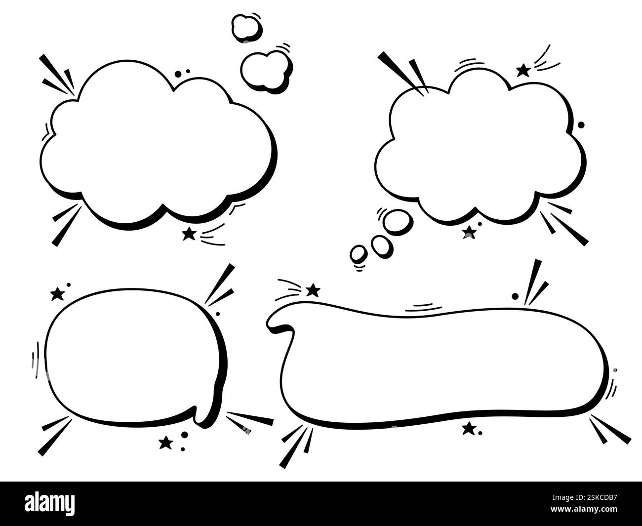 Black and white empty Speech bubbles pack Stock Vector Image & Art - Alamy