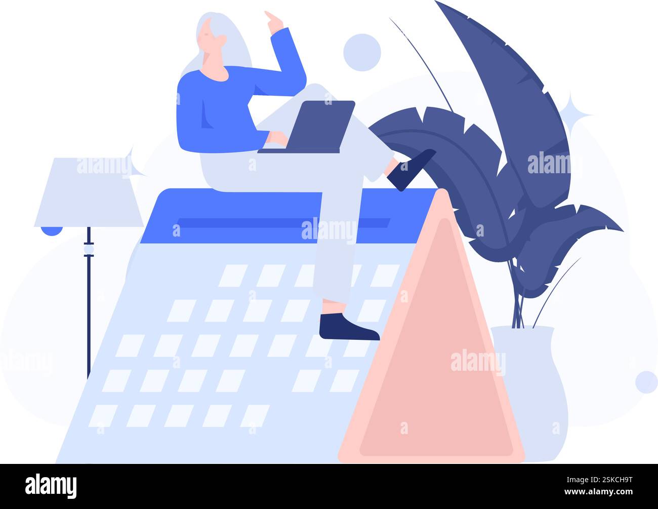 Home indoor character scene flat vector concept operation hand drawn ...