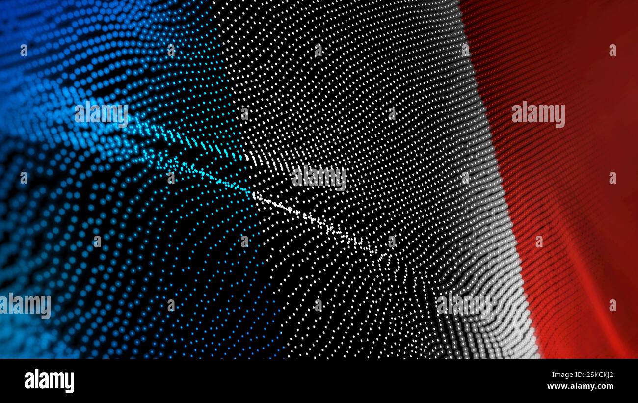 France digital technology flag cyber background. French banner ...
