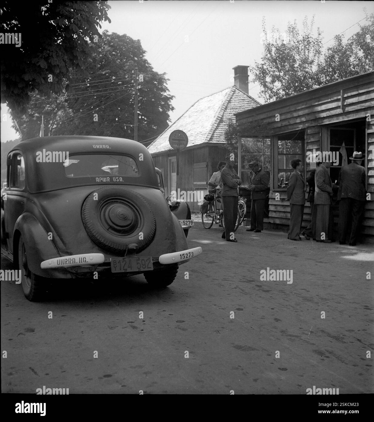 Auto von US Truppenangehörigen am Grenzübergang St. Margrethen 1946#Car ...