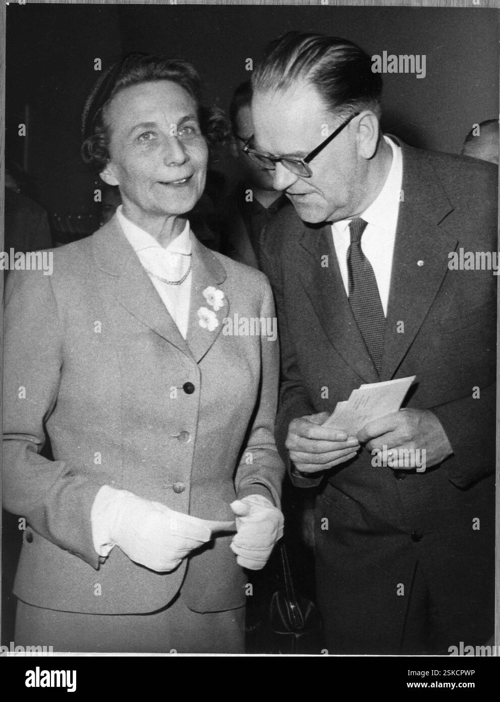 Premierminister Tage Erlander mit seiner Frau Aina, 1958#Prime minister ...