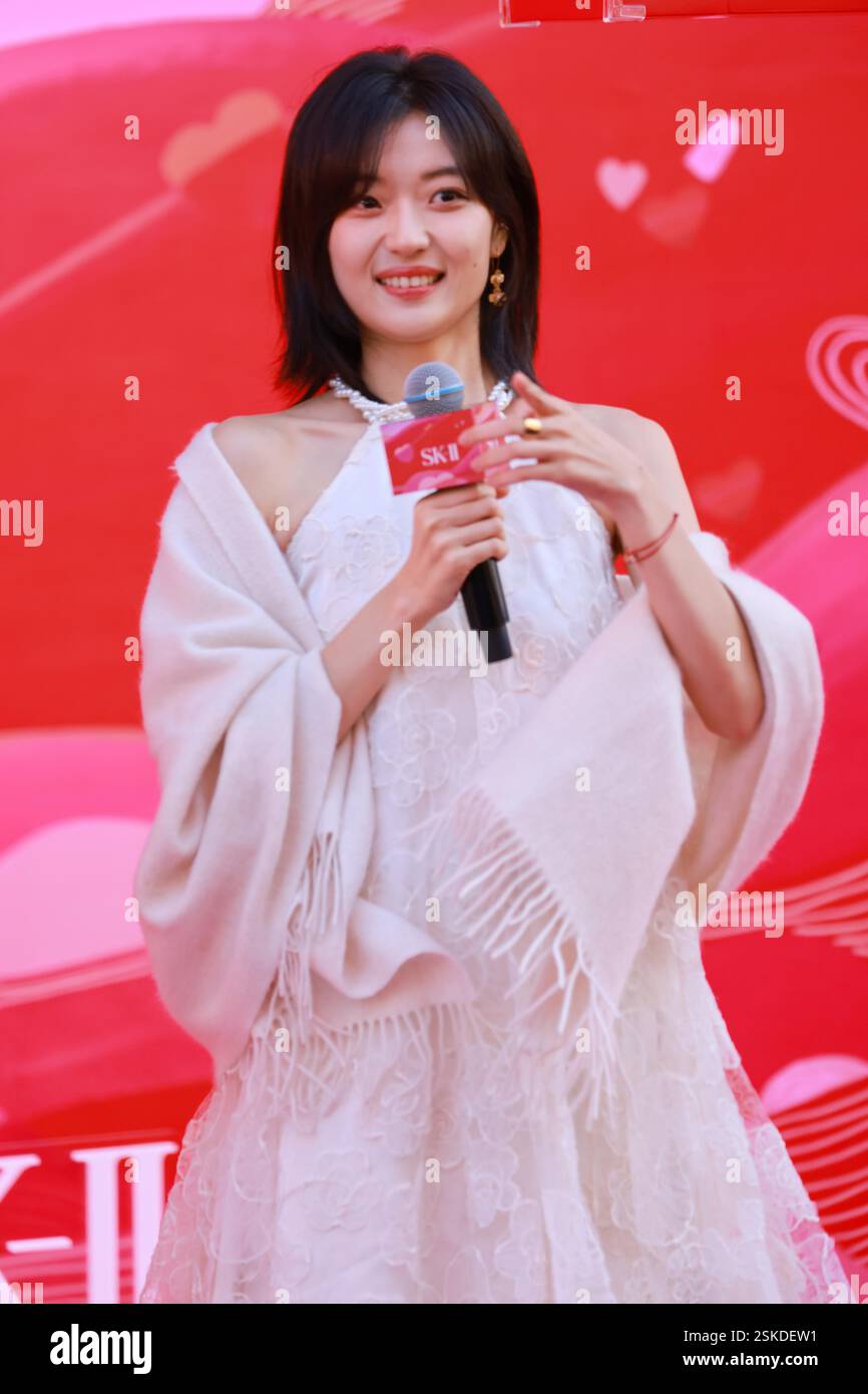 Chinese actress Sun Qian attends an activity in Shanghai, China, 9 ...