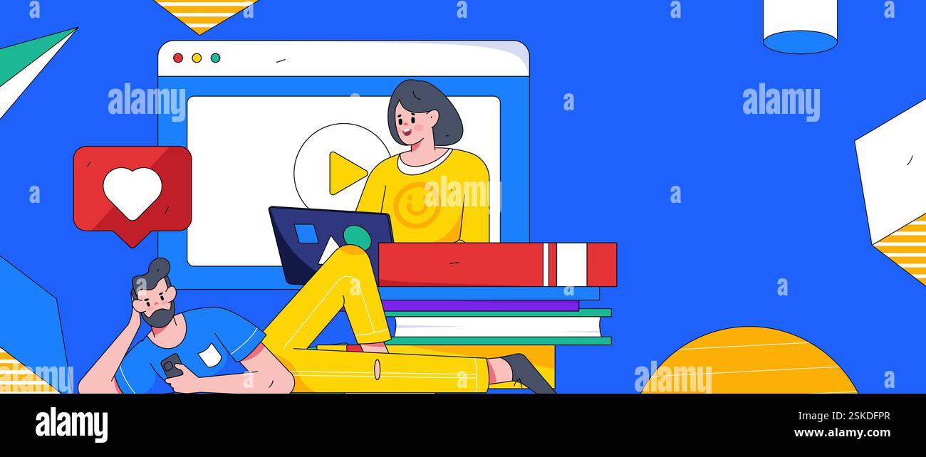 Education and learning people flat vector concept hand drawn ...