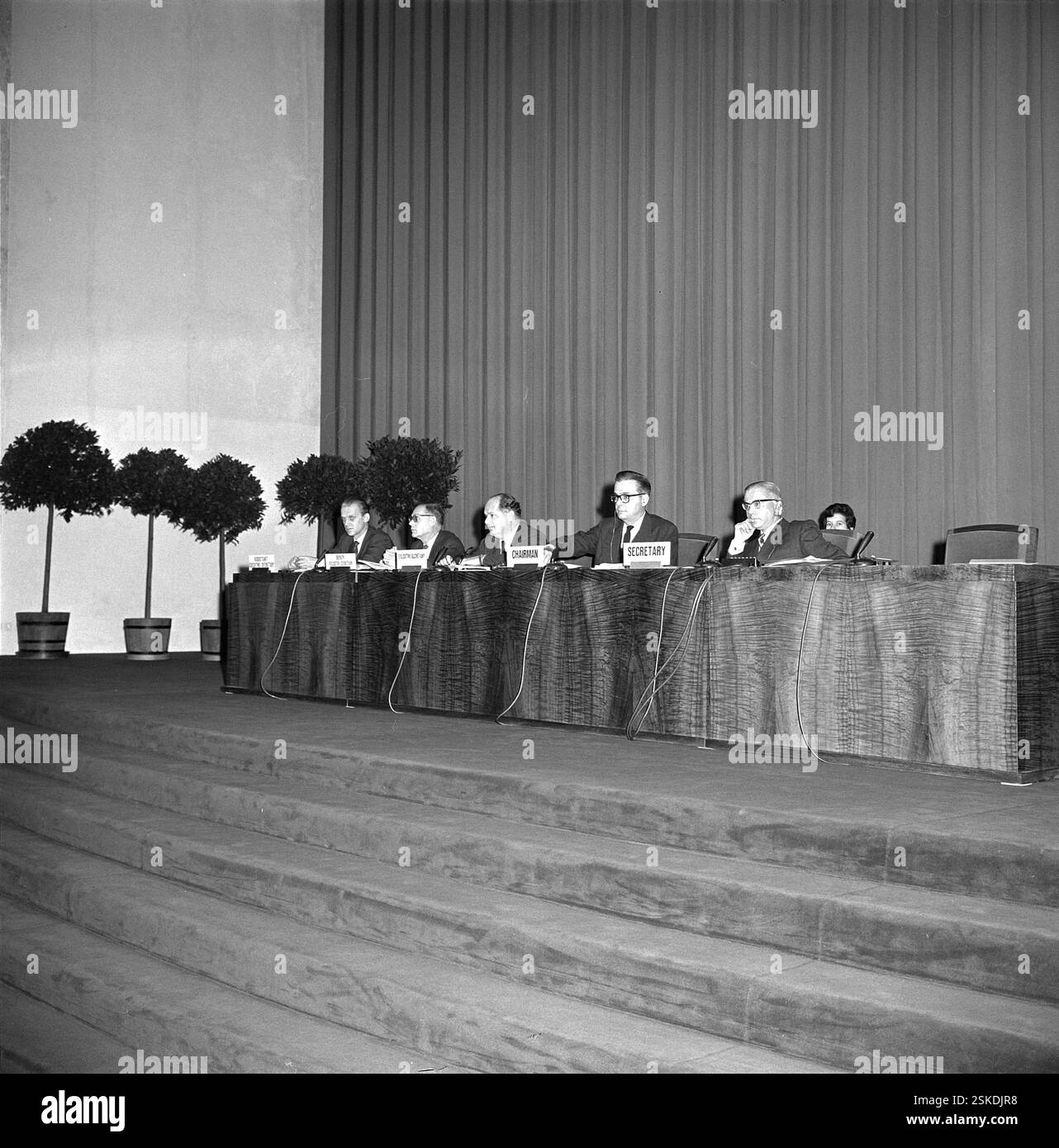 GATT-Konferenz Genf 1961; Präsidiumstisch#GATT conference Geneva 1961 ...