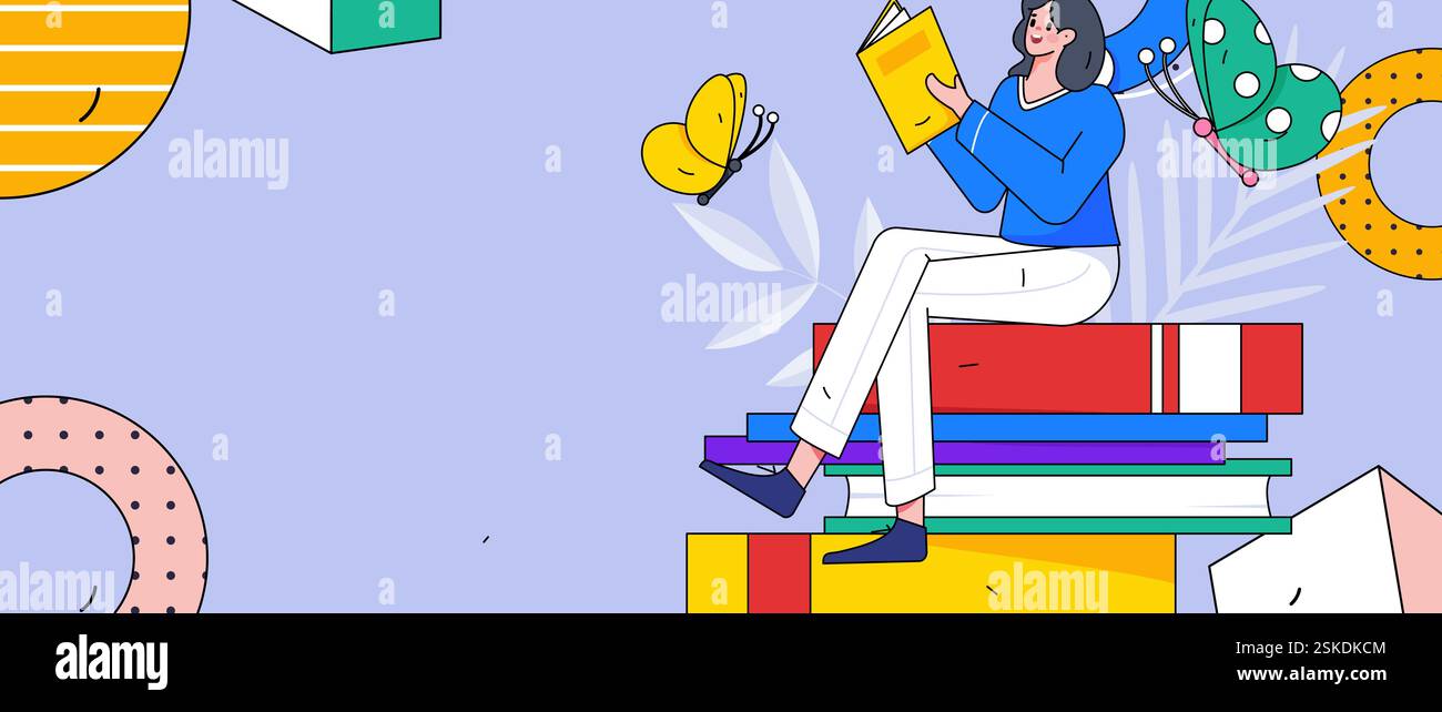 Education and learning people flat vector concept hand drawn ...