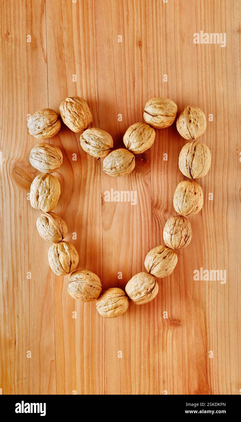 Fruit of walnuts in heart shaped , healthy eating ,nutritional ...