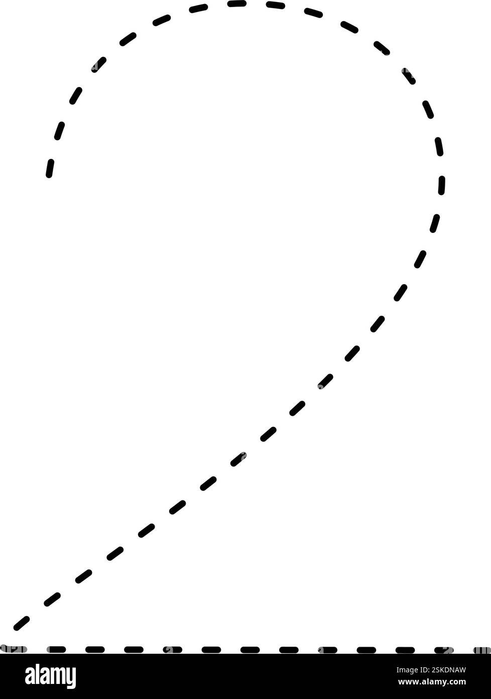 Tracing number 2 prewriting dotted line math worksheet element for ...