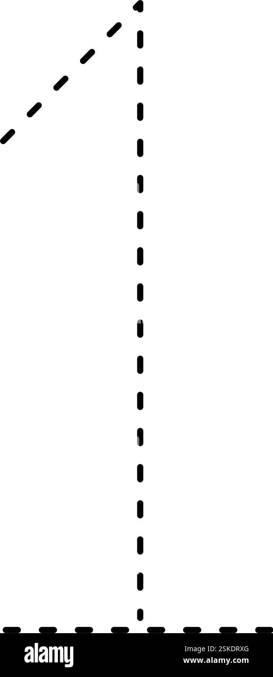 Tracing number 1 prewriting dotted line math worksheet element for ...