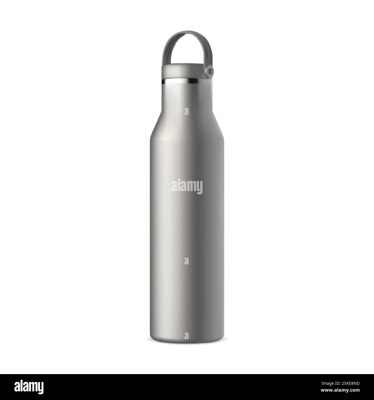 Stainless steel thermo bottle. Metal water Travel thermos mockup ...