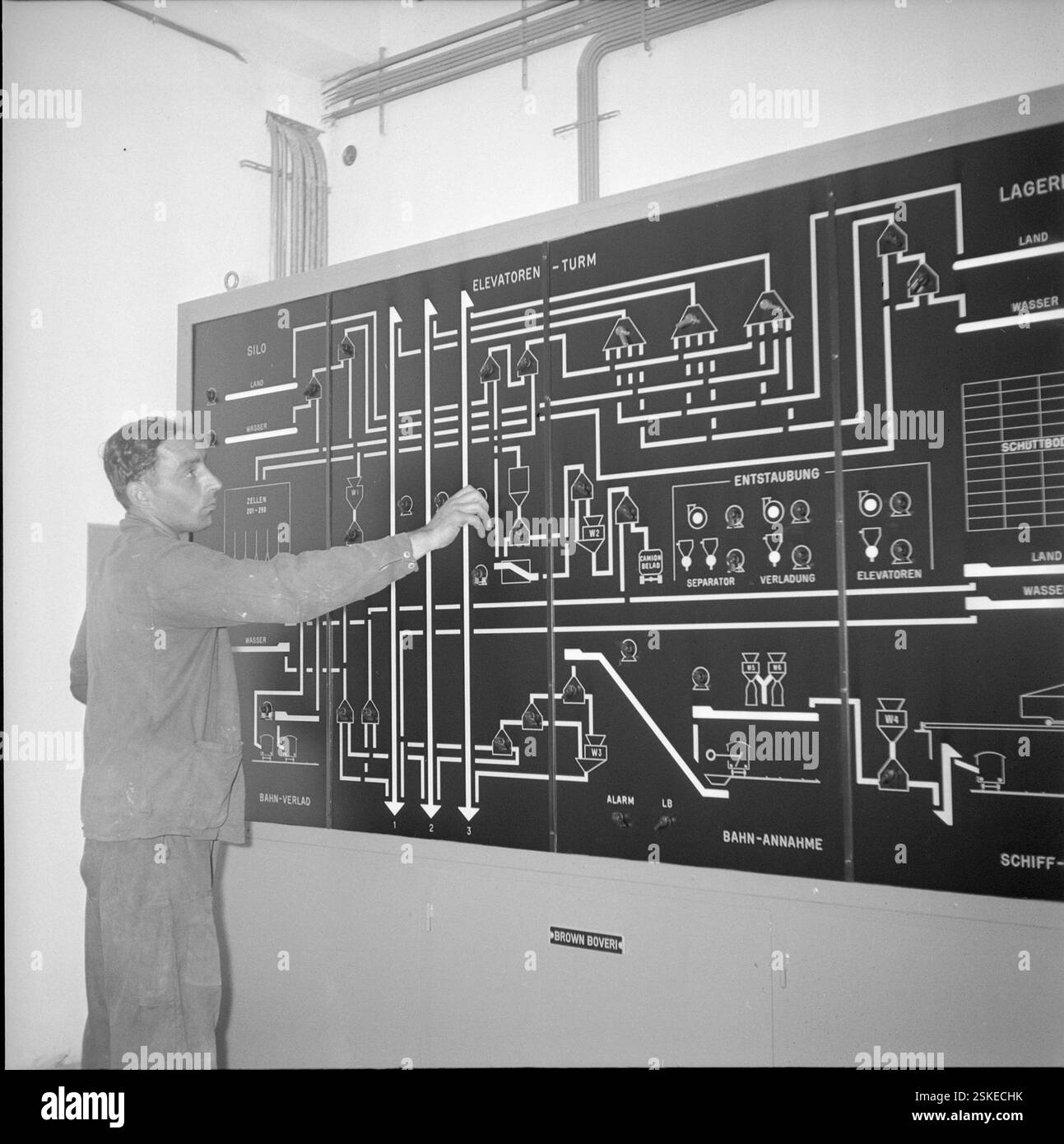 Kommandoraum, Schaltzentrale#in the control room--- Neuer Siloturm der ...