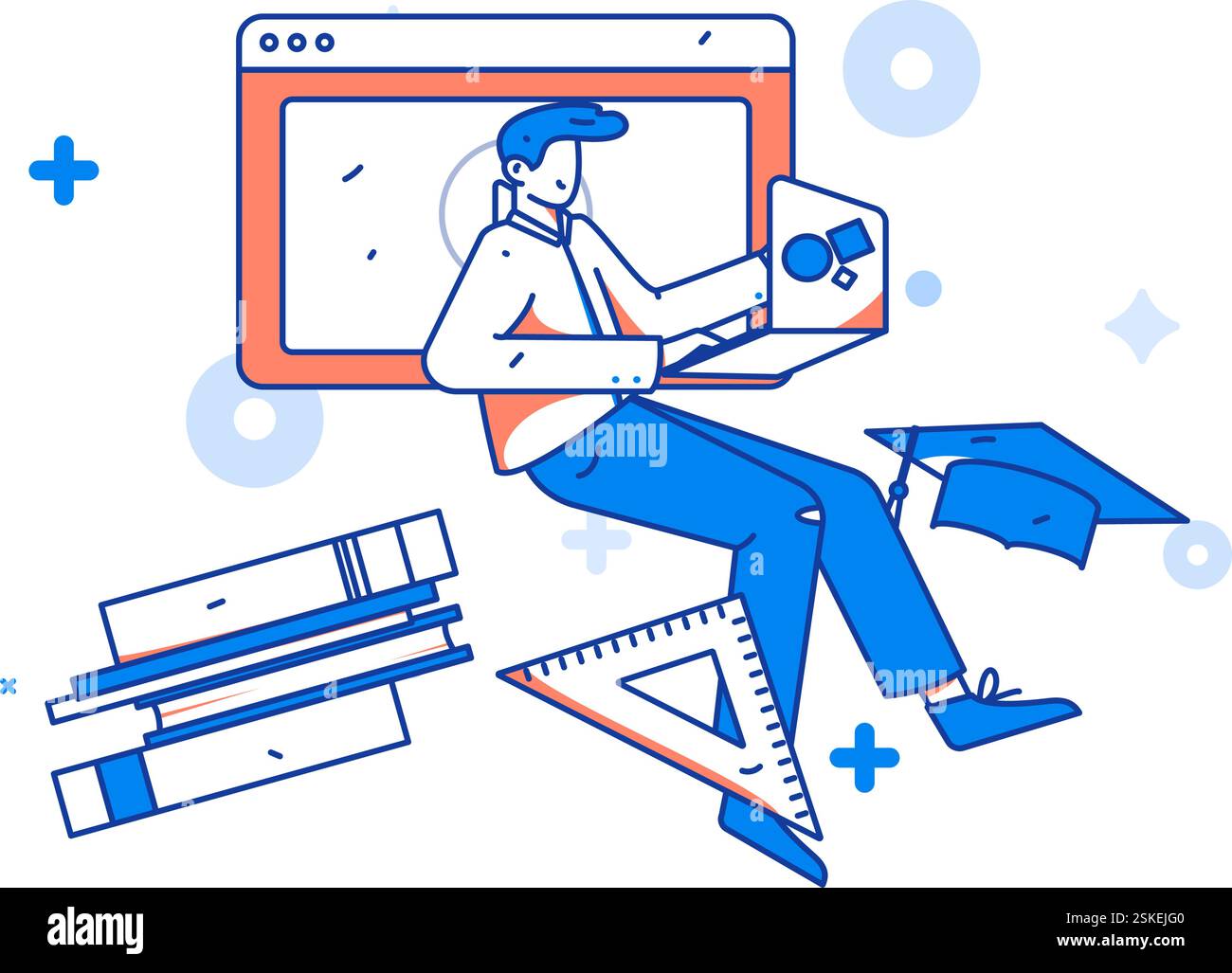 Education and learning people flat vector concept hand drawn ...